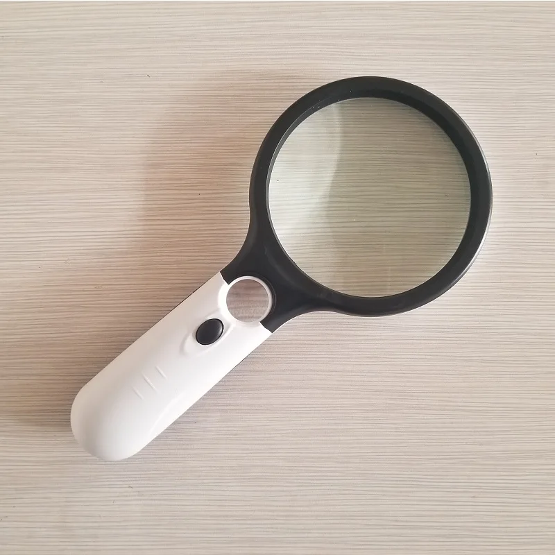 2.5X 45X Porket Illuminated Magnifier with 3 LED Hand held Magnifying ...
