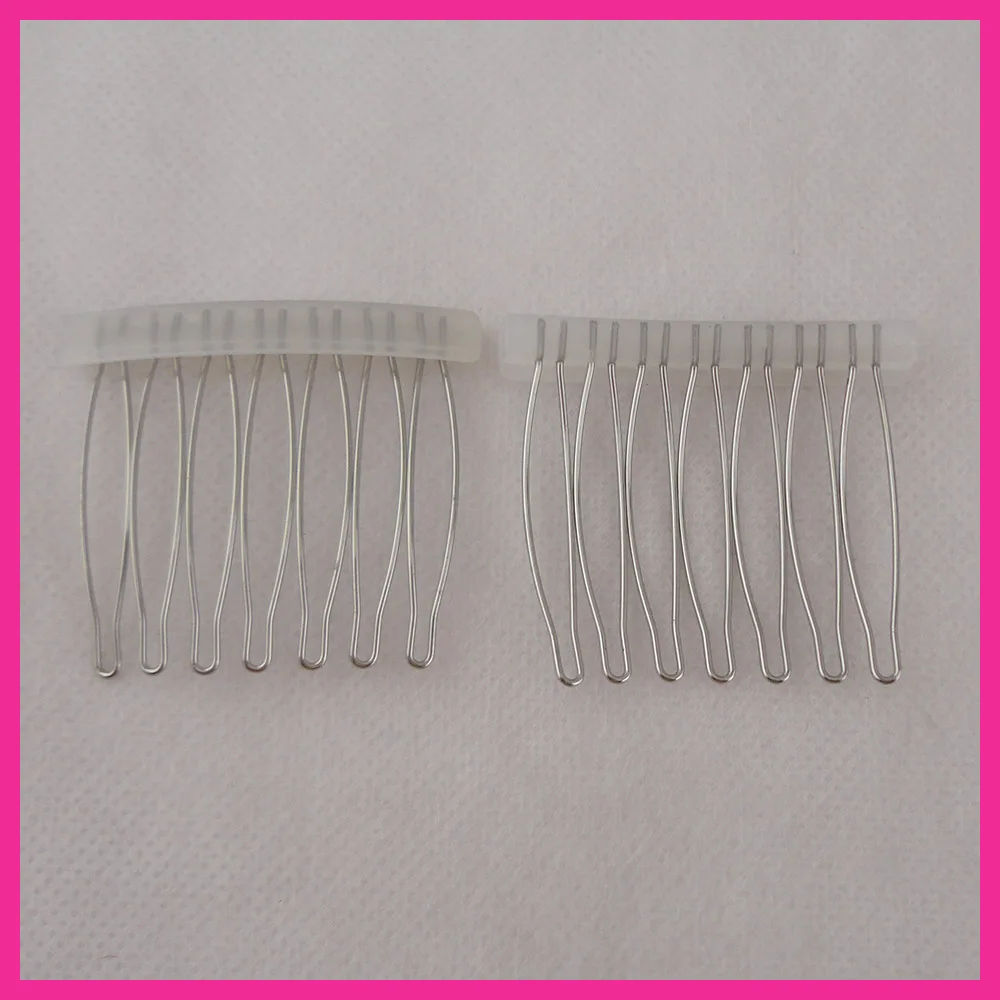 20PCS 7teeth silver stainless teeth plastic hair Combs for DIY ...