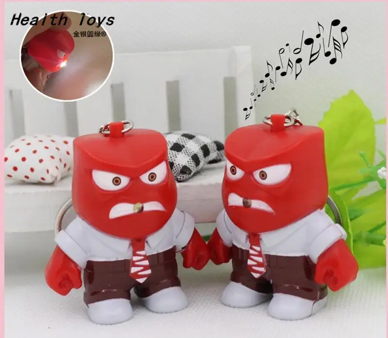 1 pcs Inside Out LED keychain With Sound,Nunu Anger flashlight keychain ...