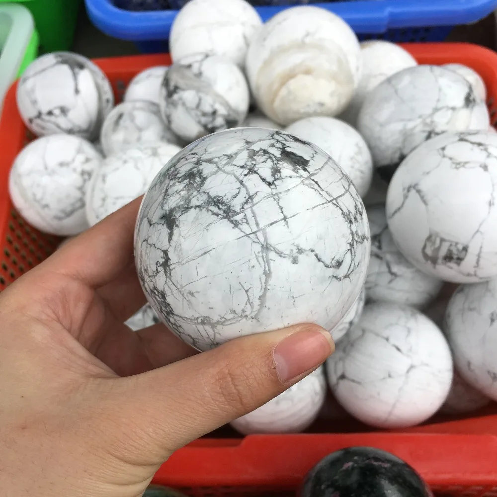 60mm Natural white turquoise stone balls howlite stone spheres for ...