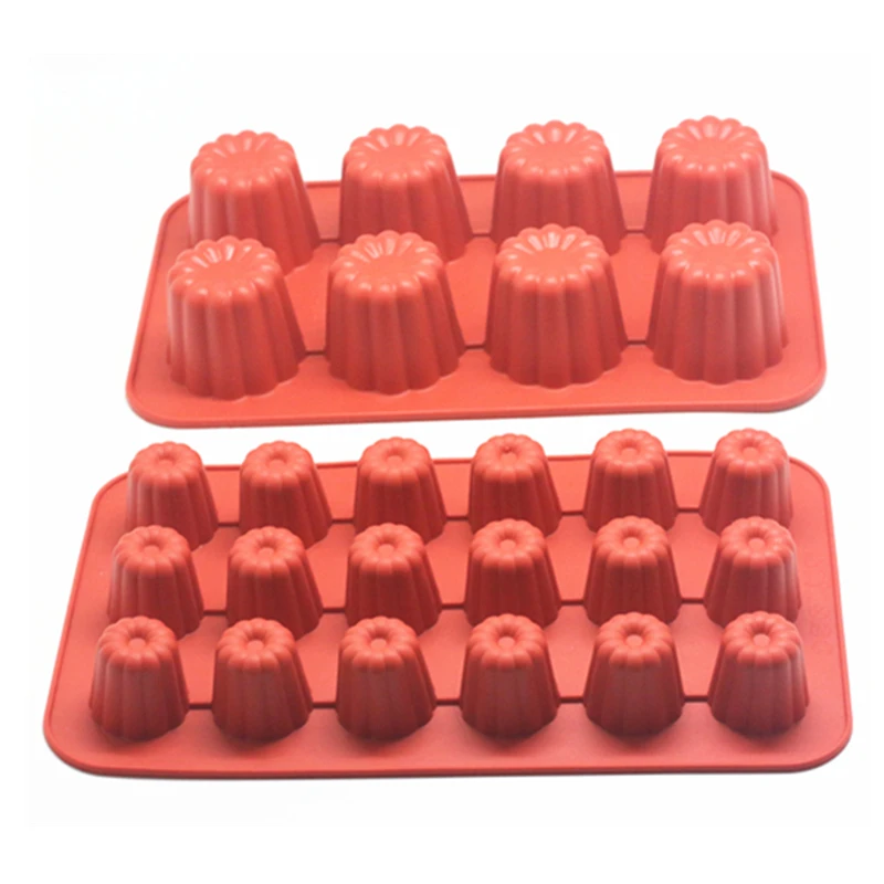 1Pc Baking Pastry Tools 8- Cavity Silicone Mold Canneles Mini Cake Mold ...