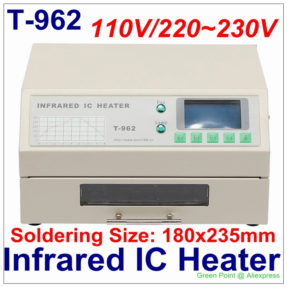 מוצר - In Stock PUHUI T-962 Infrared IC Heater T962 Desktop Reflow Solder Oven BGA SMD SMT ...