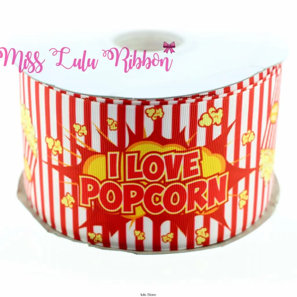 6-75mm Stripe Popcorn Printed Grosgrain Ribbon 38mm Diy Handmade Hair ...