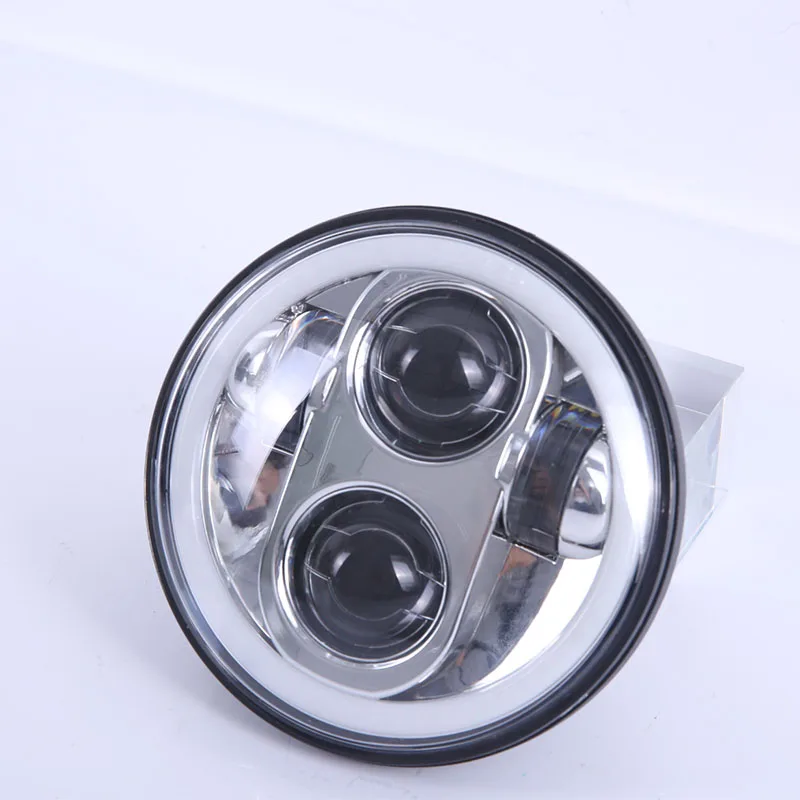Silver Motorcycle Motorbike Round 5 75 Inch Harley Led Headlight 5 3 4