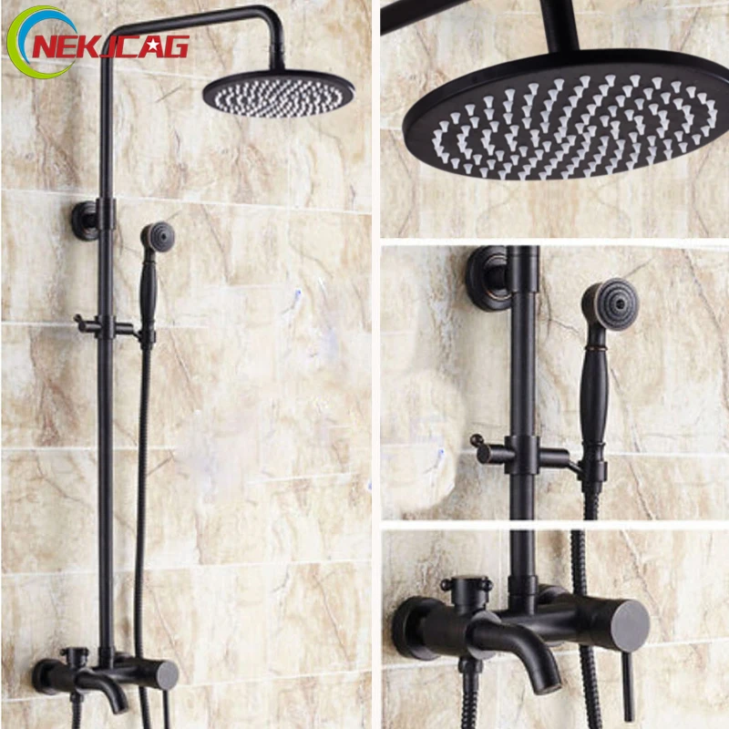 ORB Bathroom Shower Faucet 8" Rainfall Round Shower Head Top Oer ...