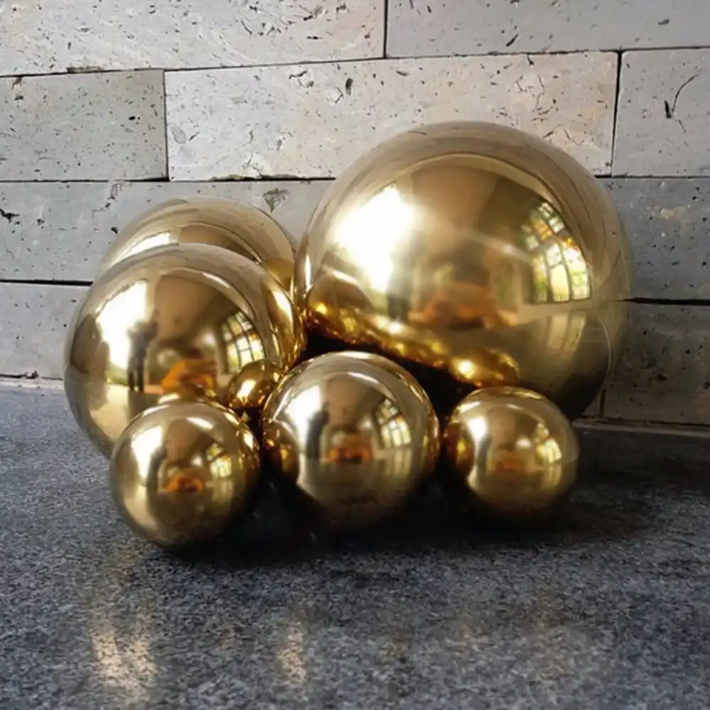 120 480mm Stainless Steel Titanium Gold Hollow Ball Mirror Polished ...