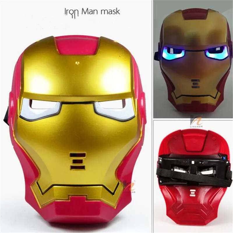 NEW Kids Toy Super Hero Iron Man Mask Led light Full Face Mask Helmet ...