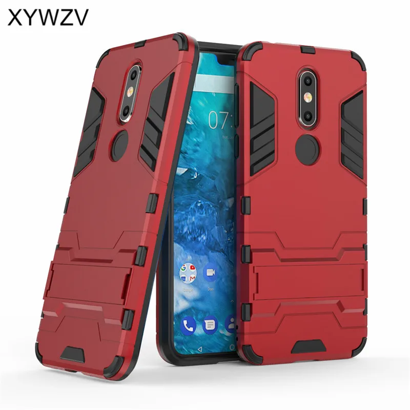 For Cover Nokia 7.1 2018 Case Armor Rubber Hard Back Phone Cover Case ...