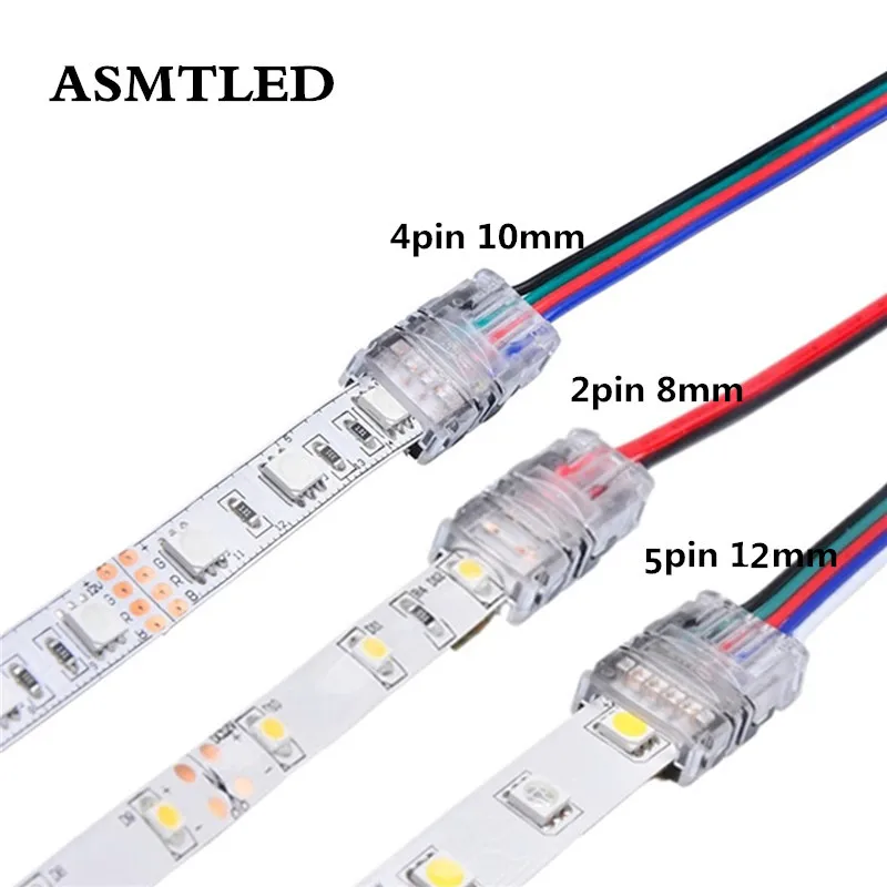 2pin 4pin 5pin LED Strip to Wire Connector for 8/10/12mm IP65 ...