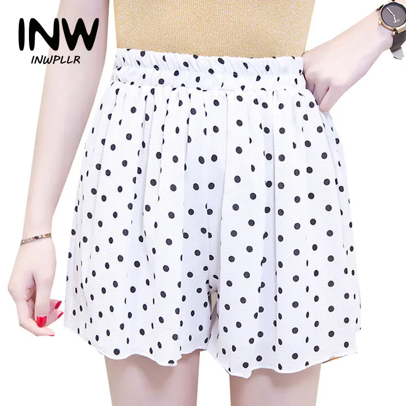 New Arrival Polka Dot Shorts Women Casual High Waist Shorts Ladies Wide New Arrival Polka Dot Shorts Women Casual High Waist Shorts Ladies Wide