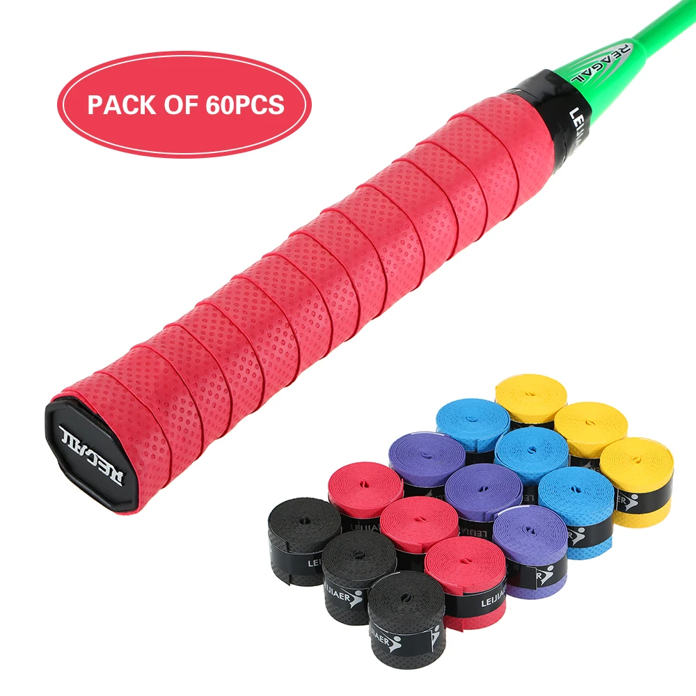 60Pcs Tennis Racket Over Grips Anti Skid Sweat Tape Fishing Rod Sweat ...