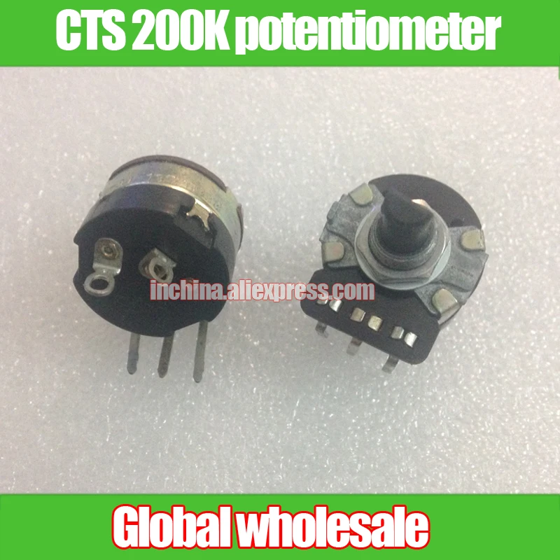 2pcs CTS 200K potentiometer with switch 6A125VAC Handle length 16MMF-in ...