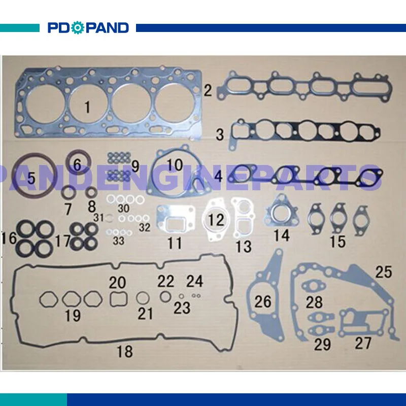 4D56 4D56U 4D56T KB4 Engine Rebuilding Kits Overall gasket set 1000A407 ...
