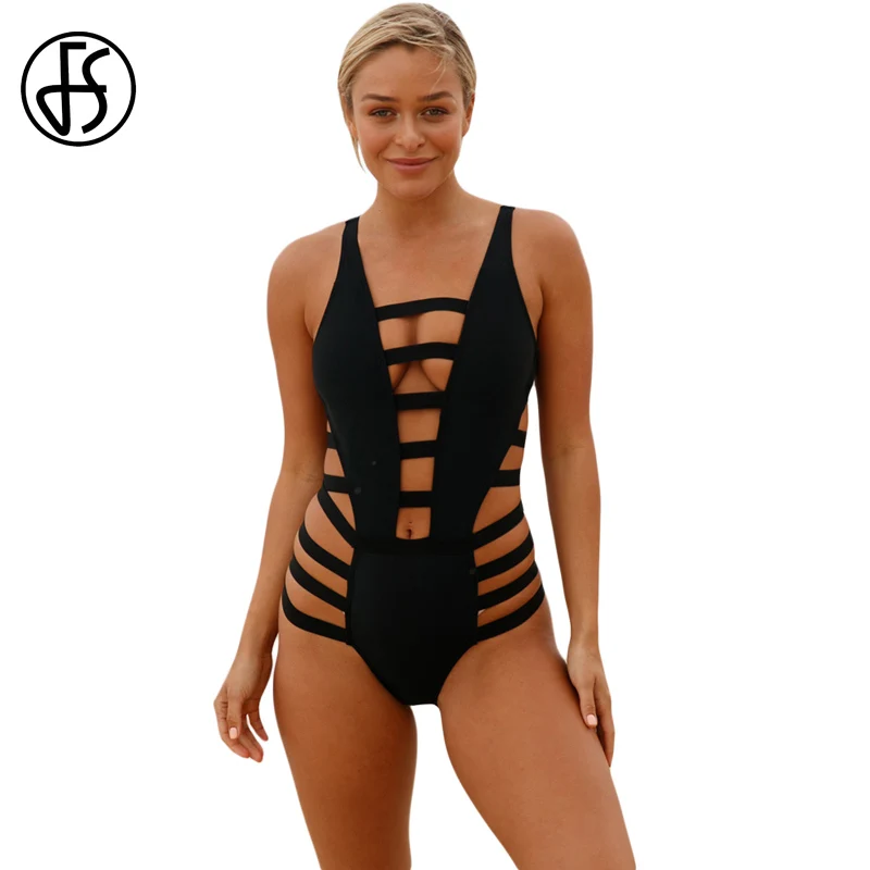 Buy Fs Black Red Strappy High Cut Out Bikini One