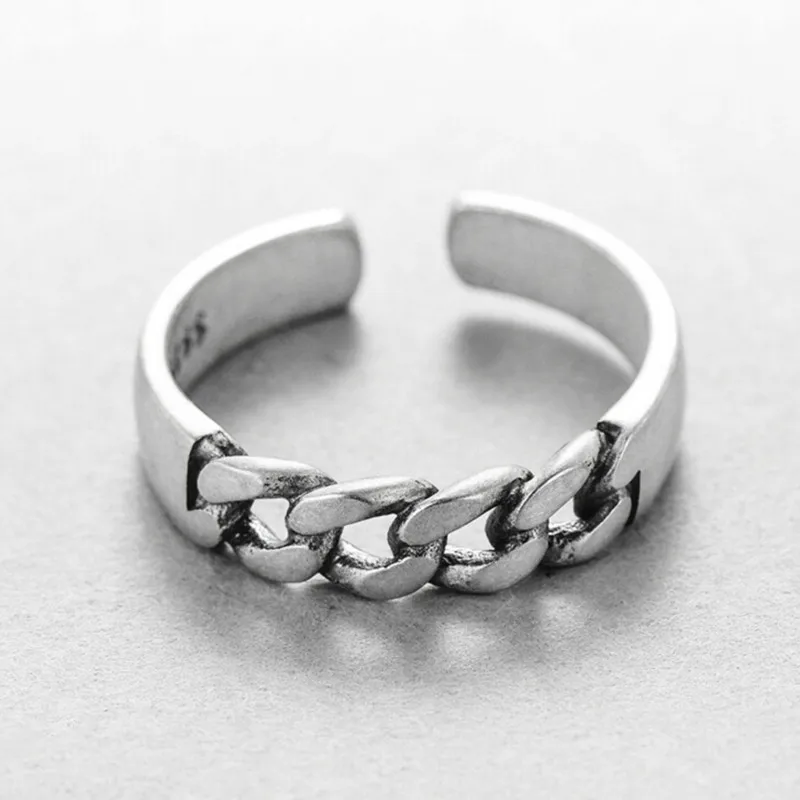 Vintage 925 Sterling Silver Chain Rings For Men Women Lady Girls Gift ...