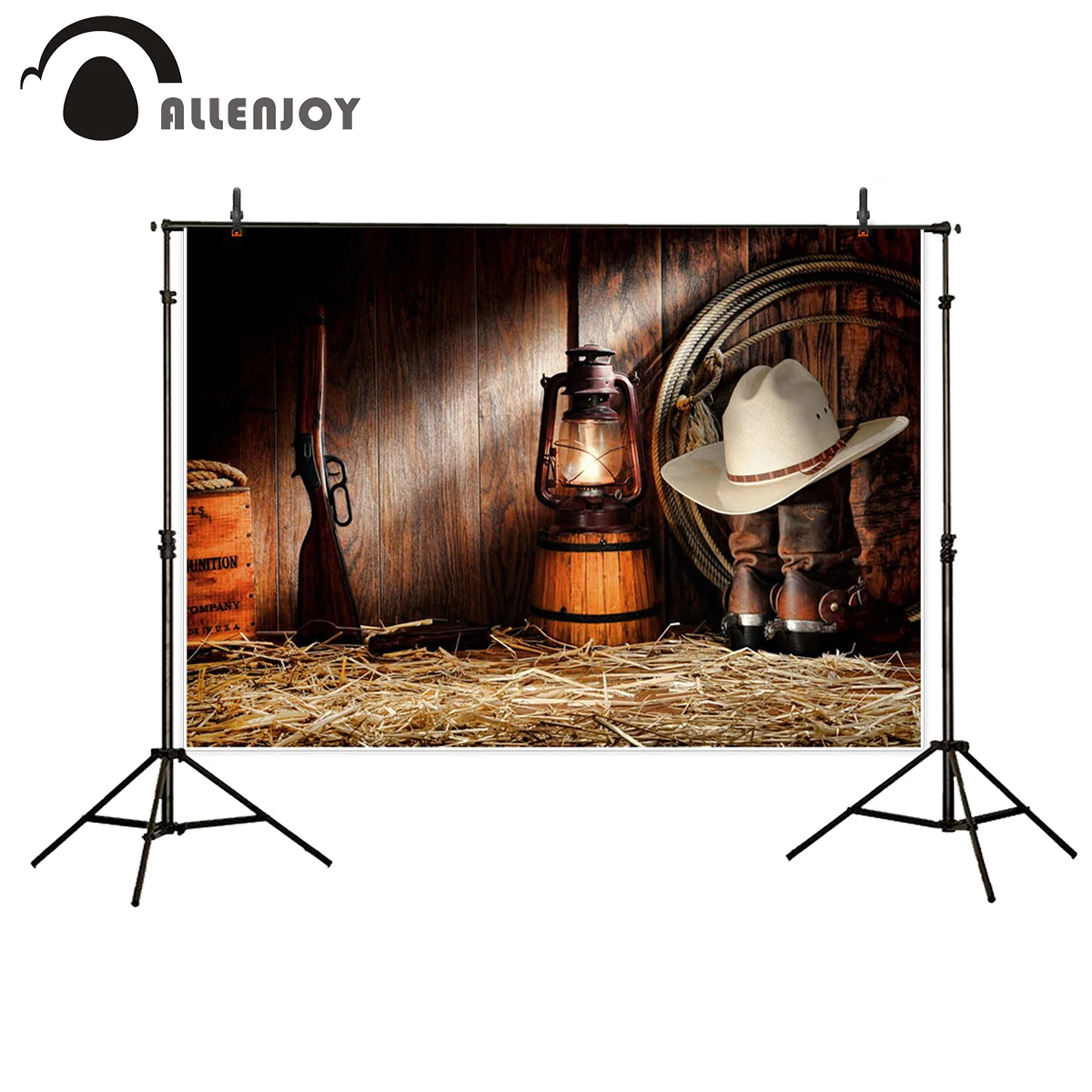 Allenjoy Photography Backdrops Cowboy Gun Kerosene Lamp Wood Board ...