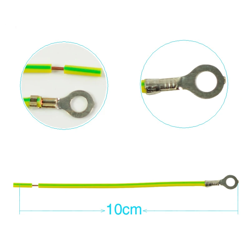 Yellow green Ground loop cable 4.2mm inside diameter Ground wire 0.5 ...