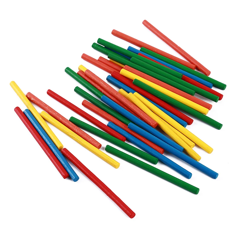 100pcs Colorful Bamboo Counting Sticks Mathematics Montessori Teaching ...