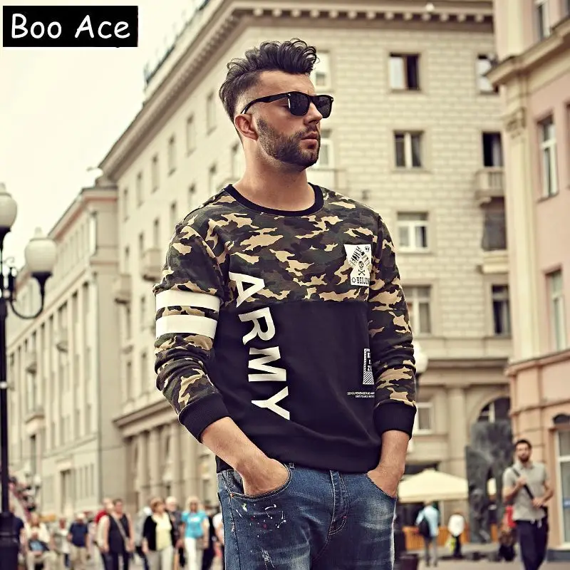 2016 Boo Ace Brand Streetwear Mens Hoodie Sweatshirt Patchwork ...