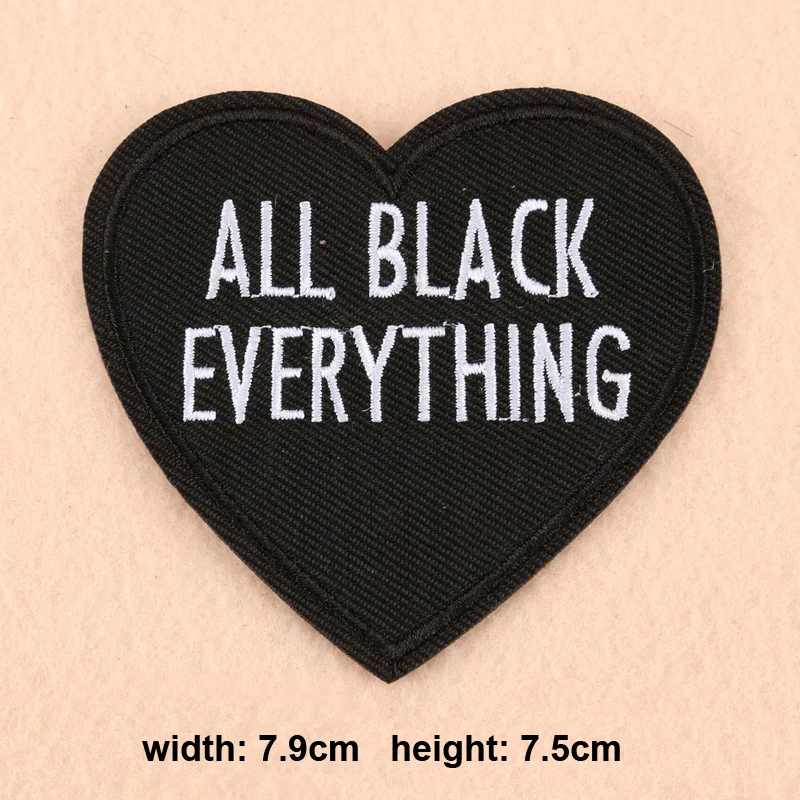 1PC Patches For Clothing Black Heart Patches For Apparel Bags DIY ...