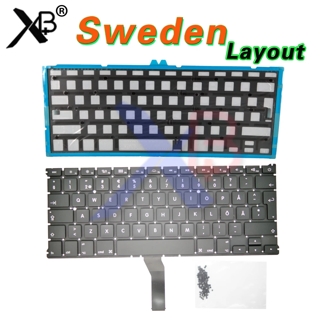For-A1369-A1466-SE-Swedish-Sweden-keyboard-Backlight-Backlit-100pcs ...