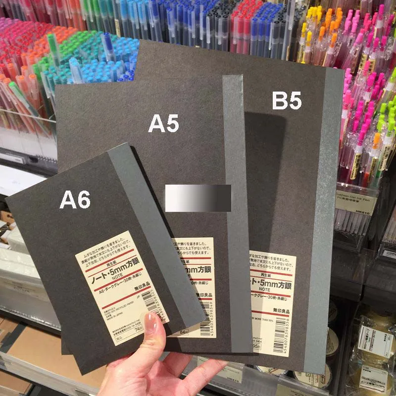 Aliexpress Buy MUJI Graph Paper Notebook A6 A5 B5 30 Sheets