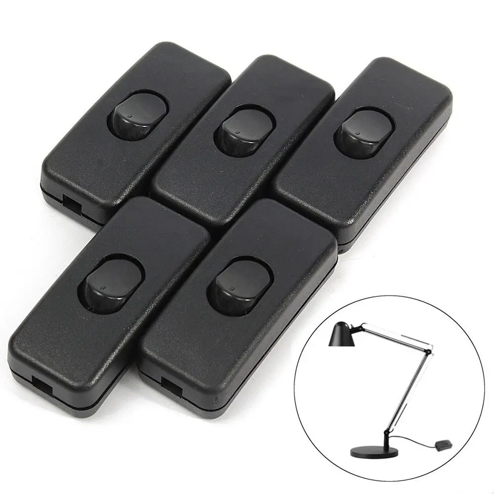 5 Pcs/lot Practical Classic Black Inline ON/OFF Table Lamp Desk Light ...