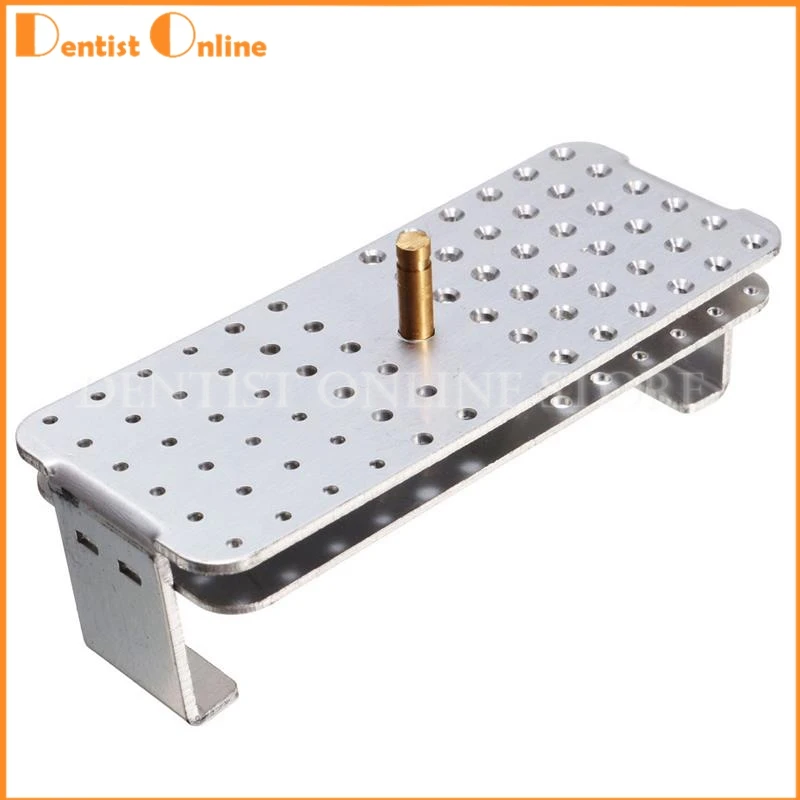 2pcs 72 Holes Aluminium Dental Disinfection Burs Holder Block Stand ...