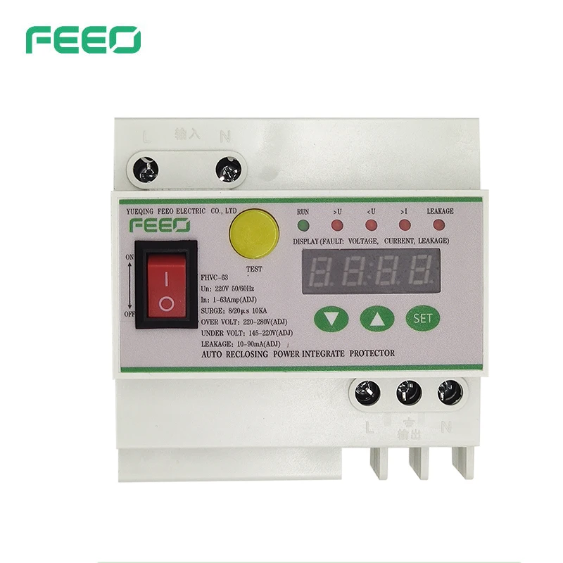 FEEO 1-63A leakage switch automatic reclosing leakage protector digital ...