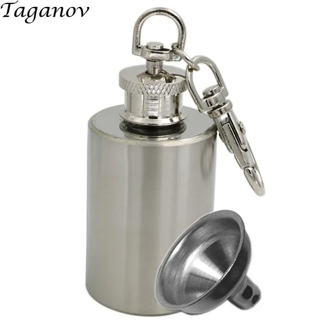 1 OZ Stainless Steel Mini Flasks Portable Cylinder Bottles Silver with ...