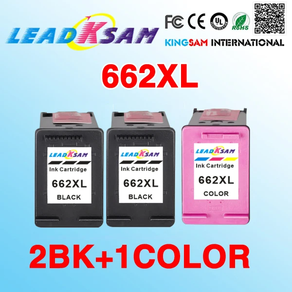 Cartucho de tinta de COLOR 2BK + 1, compatible con hp662 662xl para ...