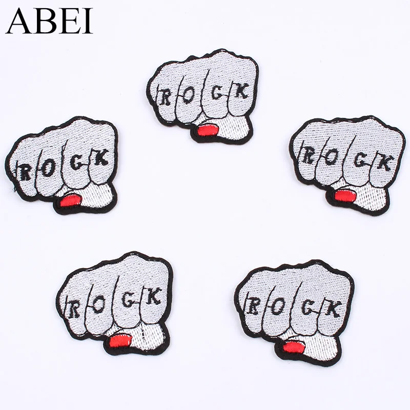 10pcs Embroidery Hand Patch Iron On Punk Rock Jeans Stickers DIY ...