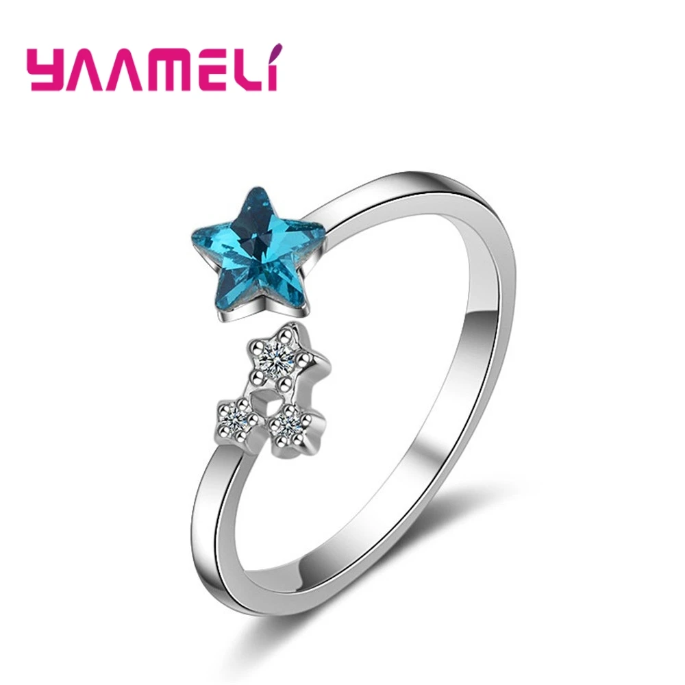 Anillo de Plata de Ley 925 con forma de estrella para mujer, joya ...