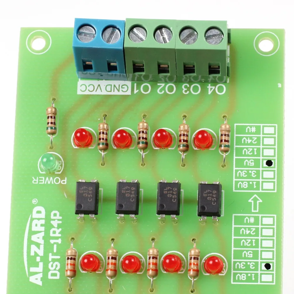 Monday Kids 3.3V to 24V 4 Bit Optocoupler Isolator PLC Signal Level Voltage Converter Board Module