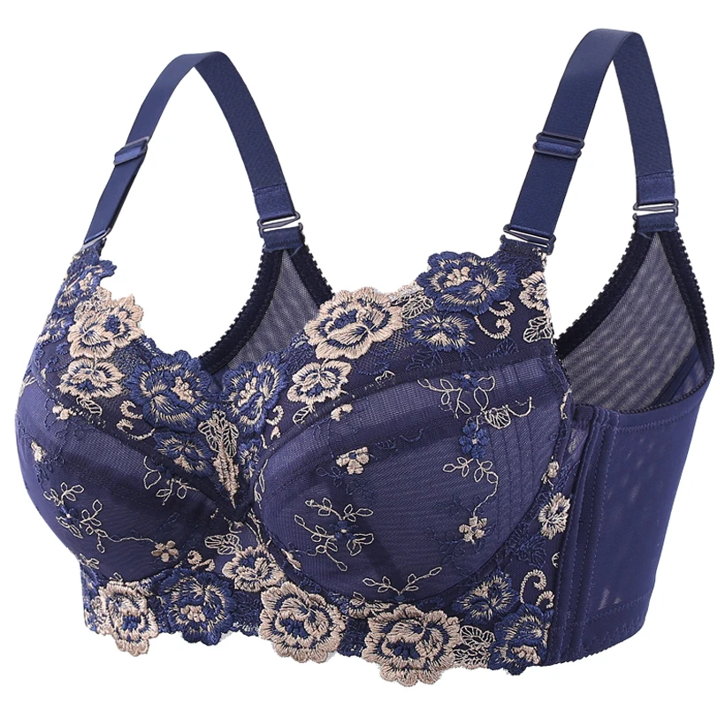 Feminino-floral-bordado-minimizador-cobertura-completa-suti ...