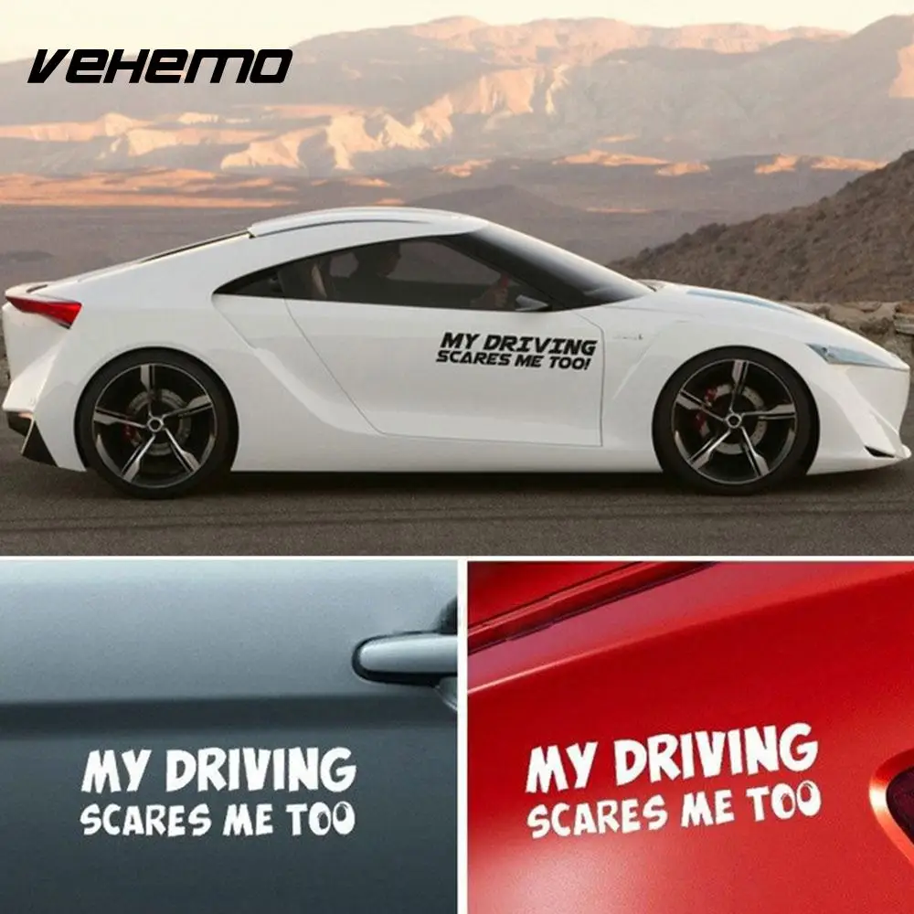 Vehemo 20*6cm MY DRIVING SCARES ME TOO Sticker Auto Word Car Sticker ...