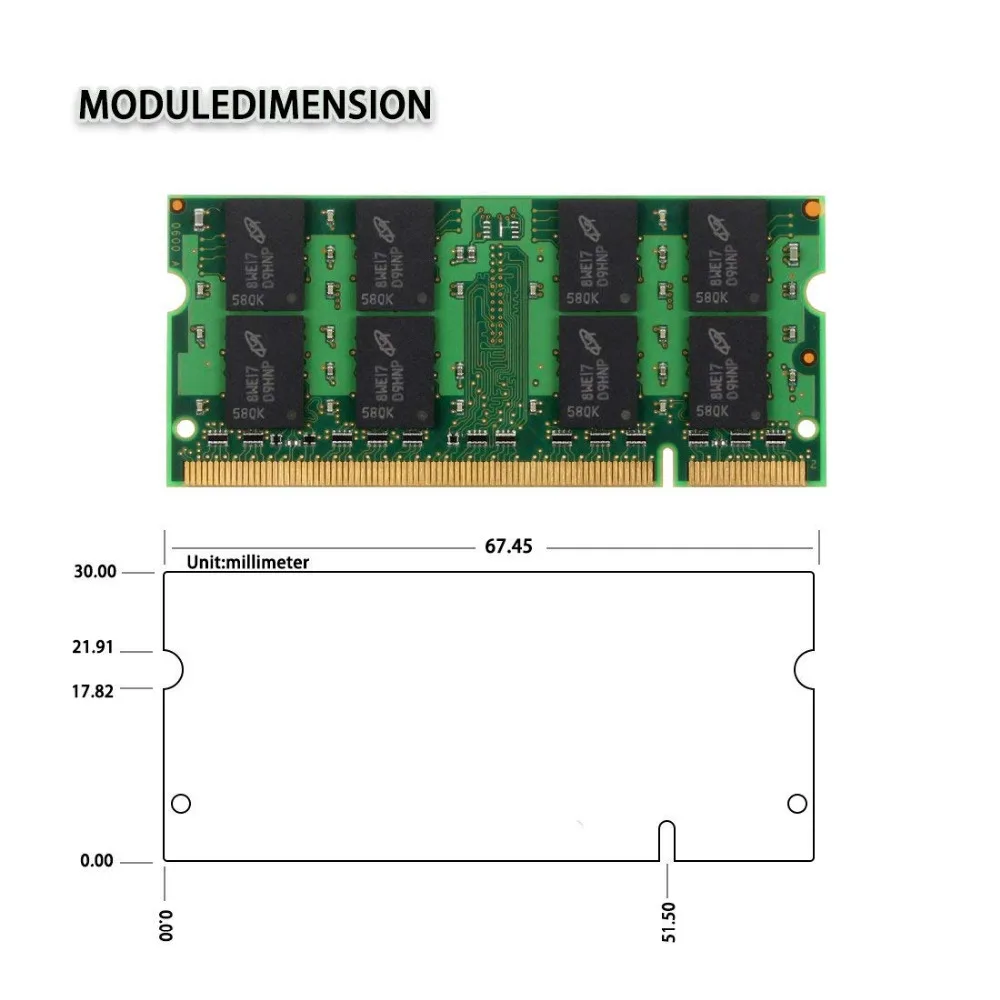 DDR2 800 2GB 4GB 8GB одиночный 4GB Sodimm ram PC2-6400S 1,8 V CL6 200 ...