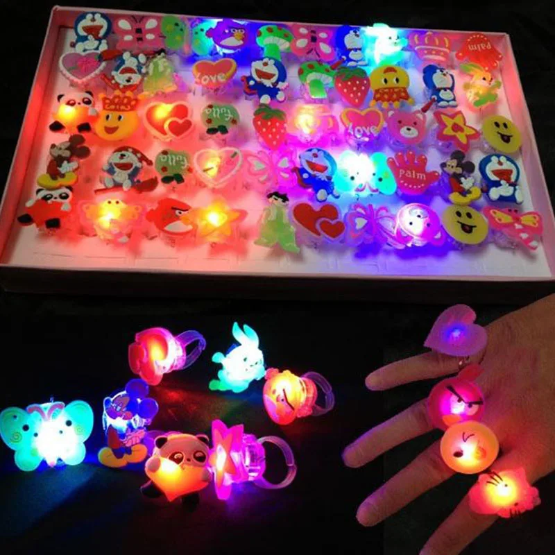 600pcs/lot Luninous toy rings 1.2cm,cartoon light up ring lights for ...