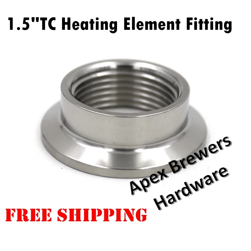 1.5" Tc X 1" Nps Heating Element Fitting, Stainless Steel 304, Homebrew ...