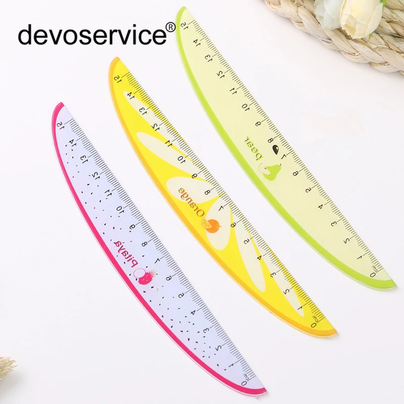 2Pcs/Set Kawaii Fruit Ruler Cartoon Cute Ruler 15cm Straight Ruler For ...