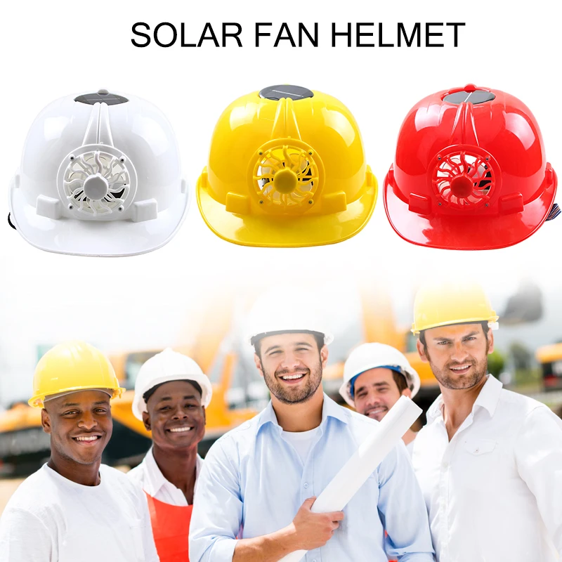 Solar Powered Safety Helmet Hard Ventilate Hat Cap with Cooling Cool ...
