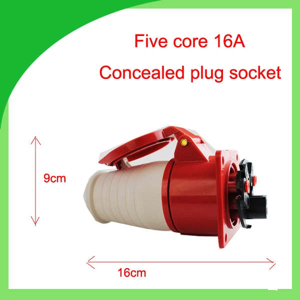 16A 380V waterproof industrial plug and socket IP44 three phase 5 pin ...