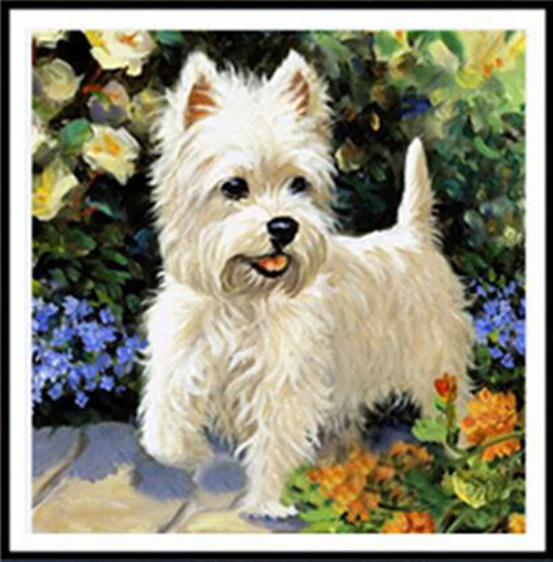 5d diy diamond painting partial mosaic painting rhinestones dog ...