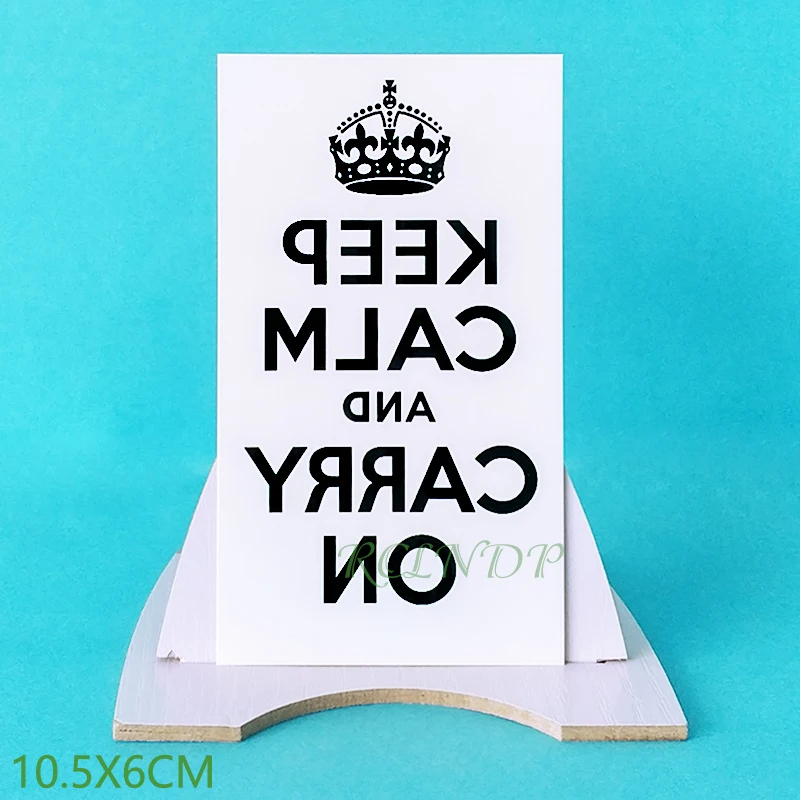 Keep Calm And Carry On Crown Tattoo