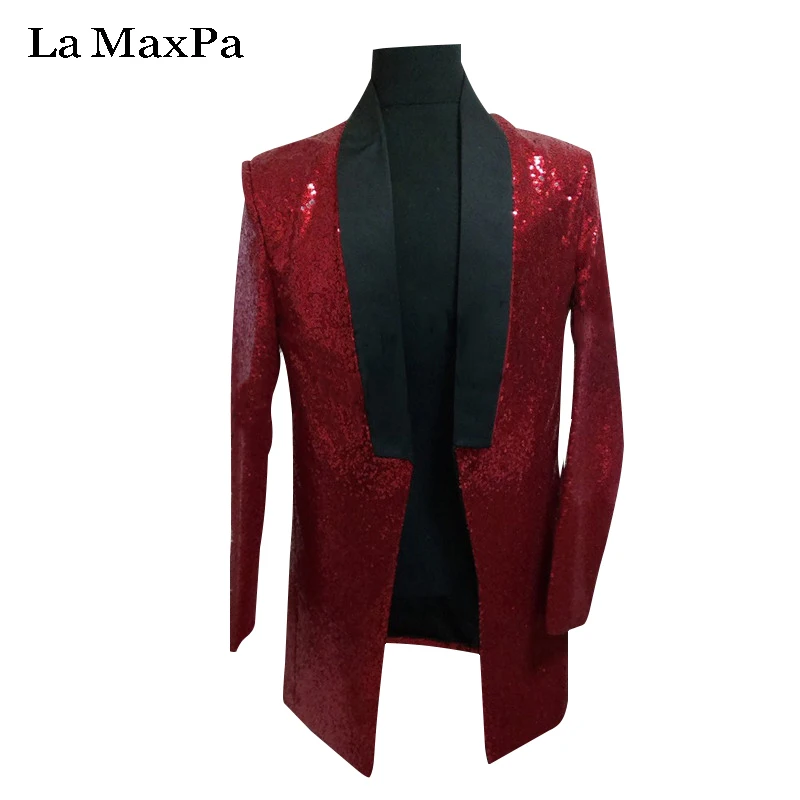 La MaxPa 2017 male singer DJ stage costume Club bar Nightclub Long ...