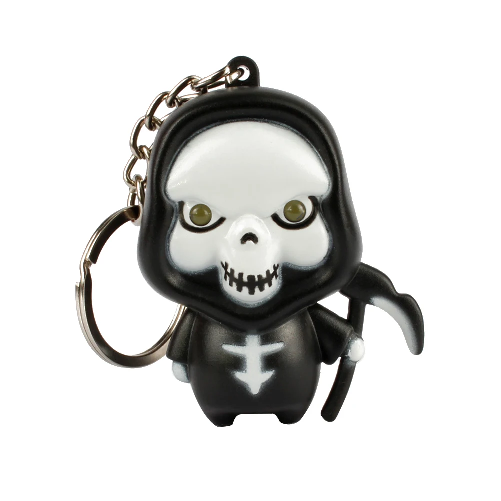 Halloween LED Skeleton Key Chain Cartoon Creative Key Ring Party Favor ...