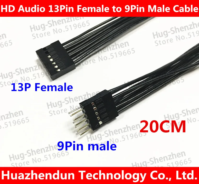 Free Shipping 100pcs Hd Audio 13pin Female To 9pin Male Converter Cable ...