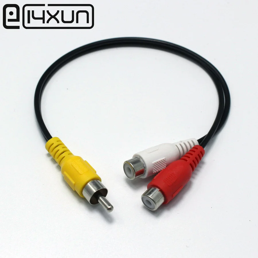 1PCS RCA DC Power Cable with 1 Male Plug To 2 Female jack for Audio TV ...
