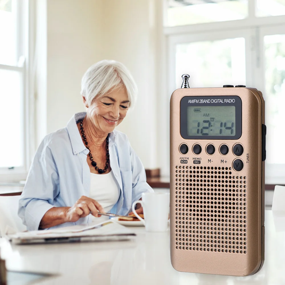 SOONHUA Digital Radio 2 Band 8UV Stereo Radios Digital Tuning Radio AM/FM Decoding Pocket Radios ...