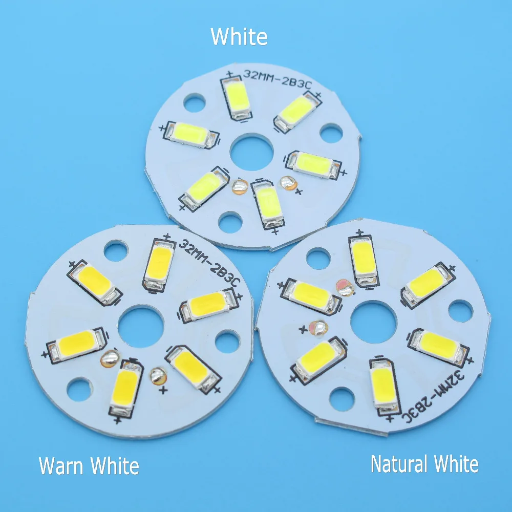 SMD5730 LED PCB 2W 3W 20mm 23mm 32mm 40mm 44mm, 화이트/내추럴 화이트/웜 화이트 광원 ...